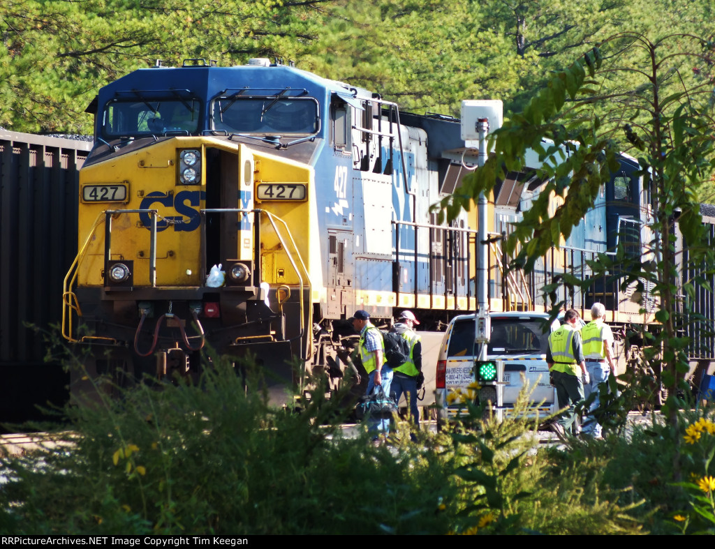 CSX Southbound Unit Loaded Coal and Another Crew Change